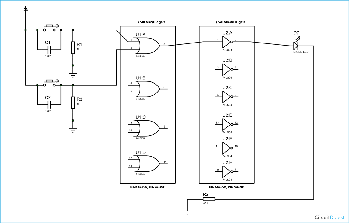 NOR Gate Circuit Diagram Working Explanation NOR Gate Circuit Diagram Working Explanation