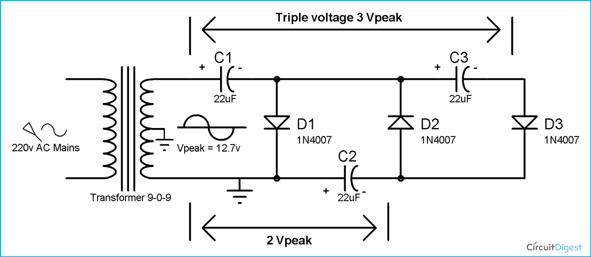 Dc Voltage Doubler Schematic Diagram