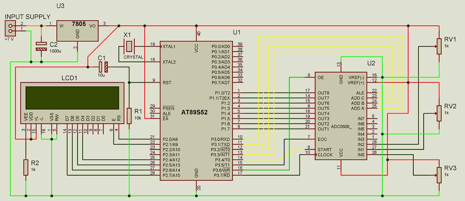Adc Circuit Diagram Microcontroller Circuit Diagram