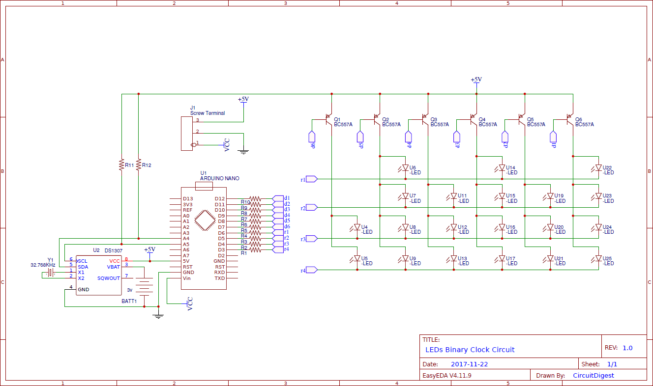 Led Clock Schematic Diagram