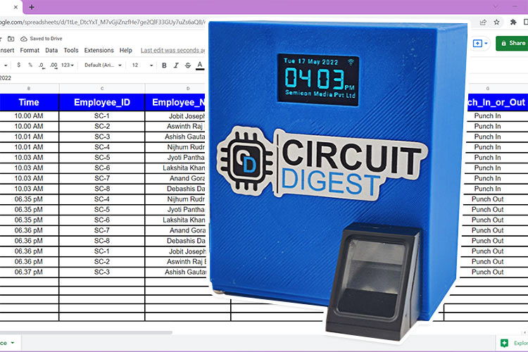 Biometric Attendance System With Google Sheet Integration