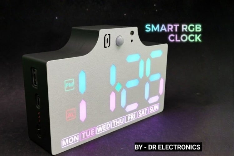 Smart WLED Clock with RTC, PIR, Audio feedback and Environmental Monitoring
