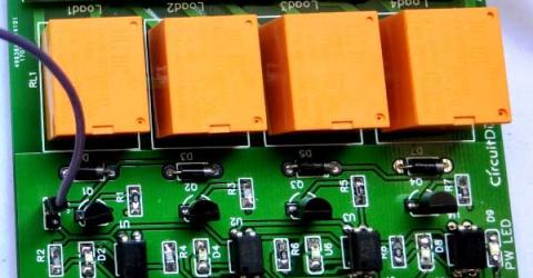 4-Channel Relay Driver Circuit Diagram on PCB